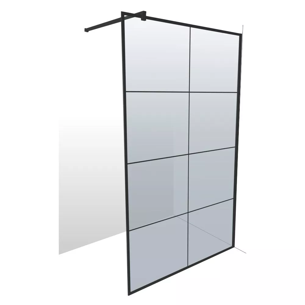 Shower Screen 8 Panel Black Aquadoor 1200 x 2000 - Home and Hardware depot